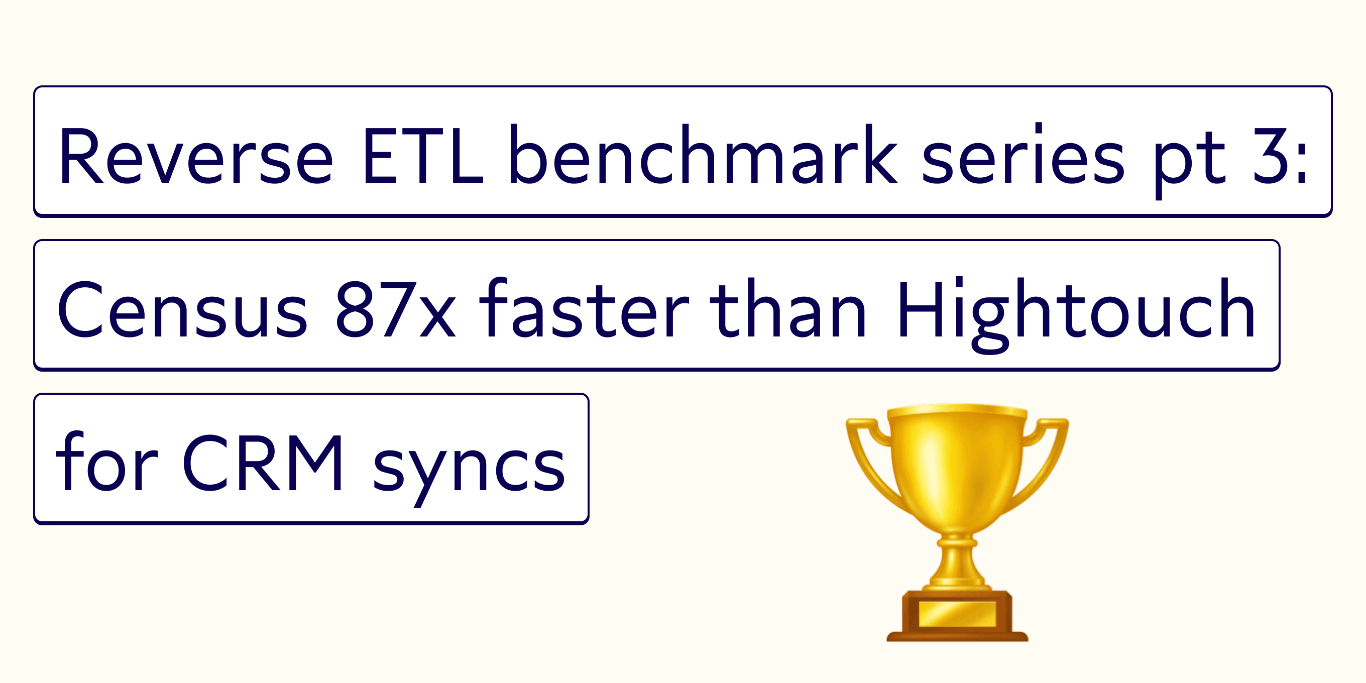 Census vs Hightouch: Census reverse ETL 87x faster for CRMs